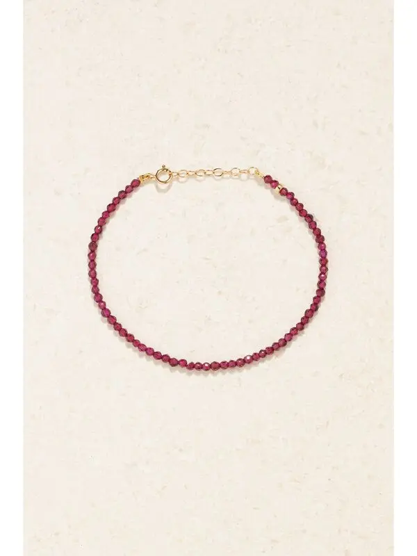 Jia Jia Net Sustain Birthstone 14-karat Beaded Bracelet - Red