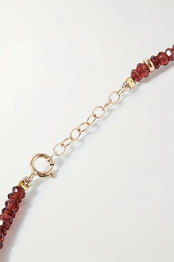 Jia Jia Net Sustain Birthstone 14-karat Beaded Bracelet - Red