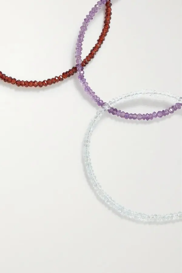 Jia Jia Net Sustain Birthstone 14-karat Beaded Bracelet - Red