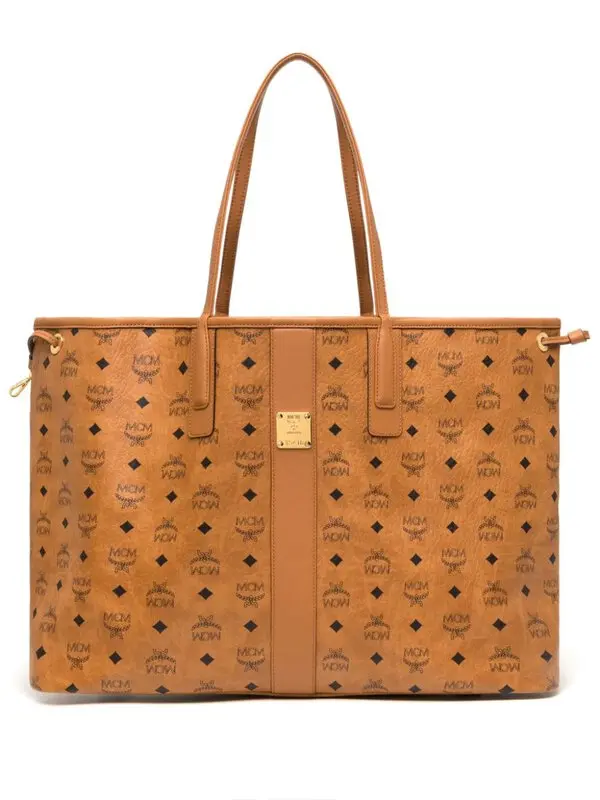 Mcm Large Liz Reversible Tote - Brown
