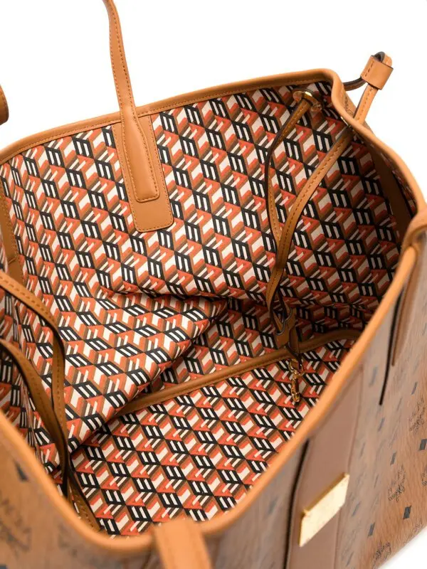 Mcm Large Liz Reversible Tote - Brown