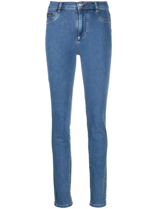 Philipp Plein High-waisted Skinny Jeans - Blue