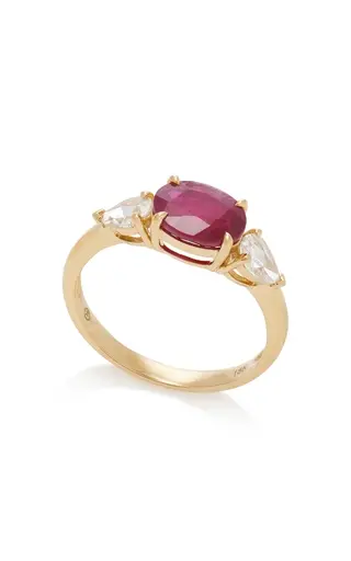 YI COLLECTION 18k Yellow Gold Ruby, Diamond Ring