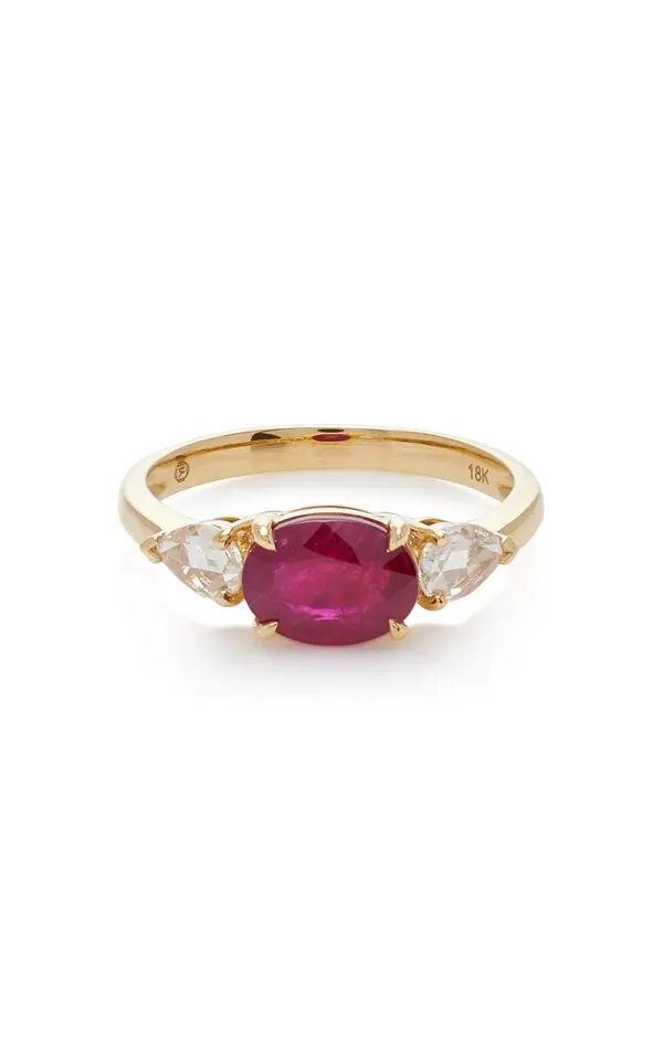 YI COLLECTION 18k Yellow Gold Ruby, Diamond Ring
