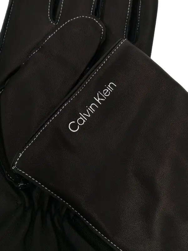 Calvin Klein Stitched Leather Gloves