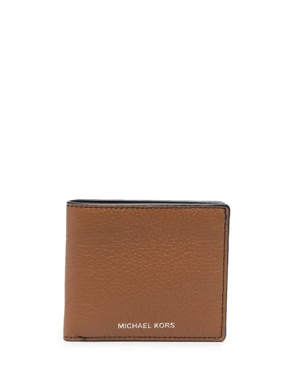Michael Kors Grained-leather Bi-fold Wallet - Brown