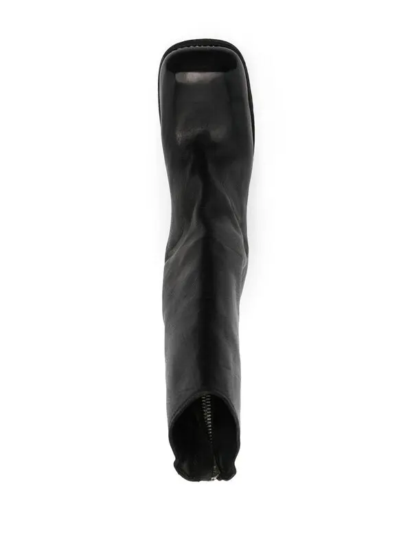 Guidi Rear-zip Leather Boots - Black