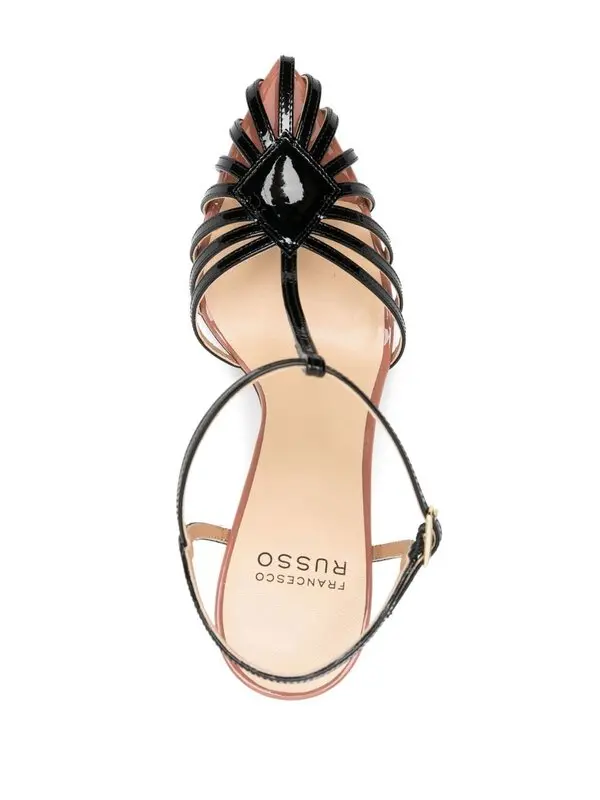 FRANCESCO RUSSO Pointed Toe 105mm Sandals - Black