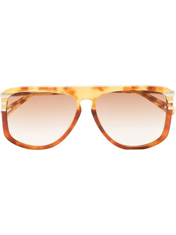 Chloé Pilot Frame Sunglasses - Orange