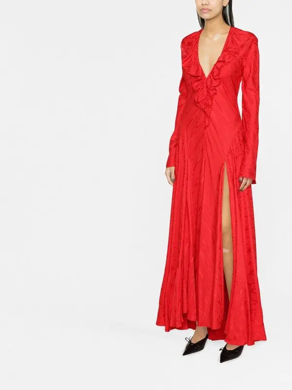 Philosophy Di Lorenzo Serafini Ruffled V-neck Gown
