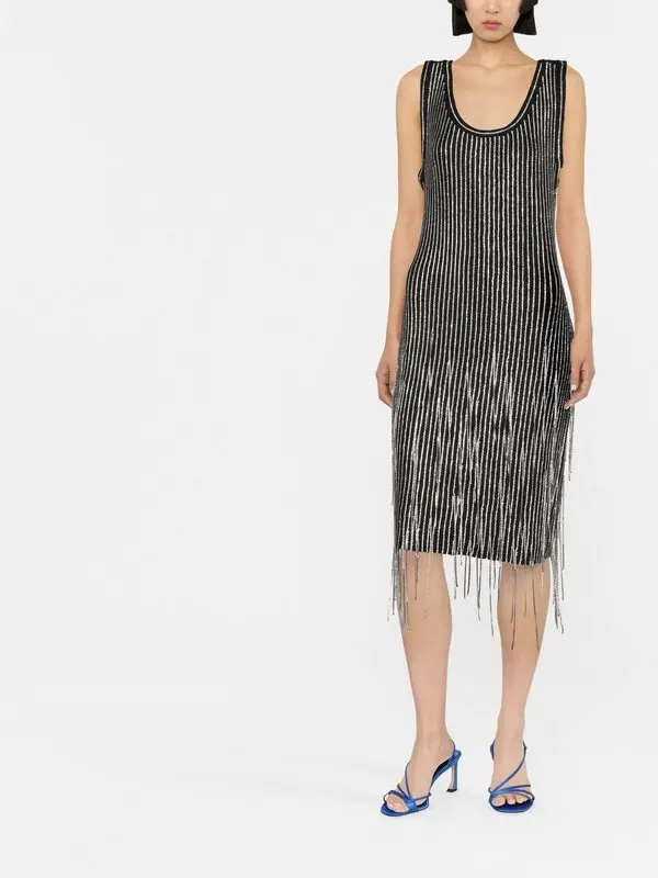Philosophy Di Lorenzo Serafini Fringe-detail Knitted Dress - Black