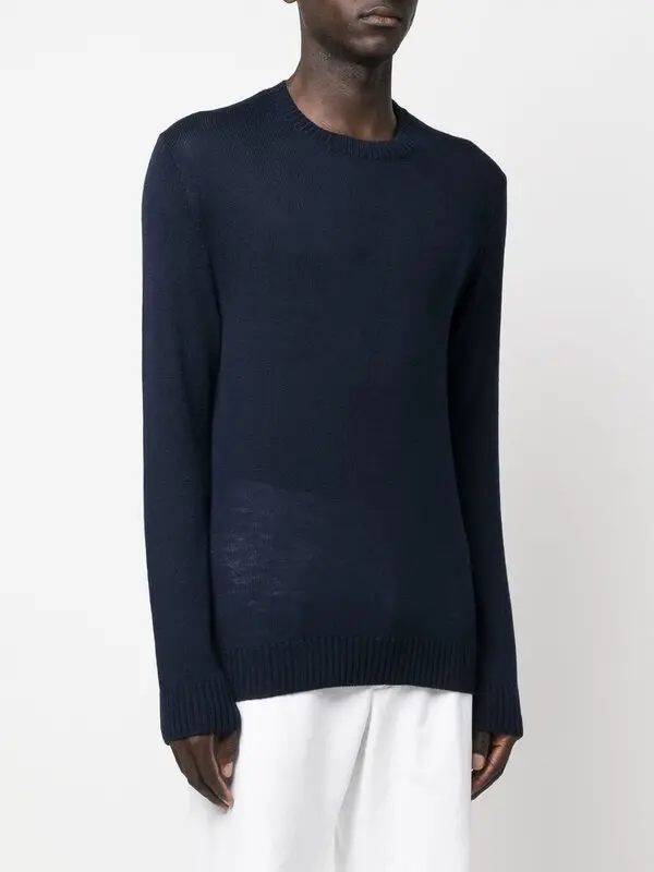 JIL SANDER Embroidered-logo Crew Neck Jumper - Blue