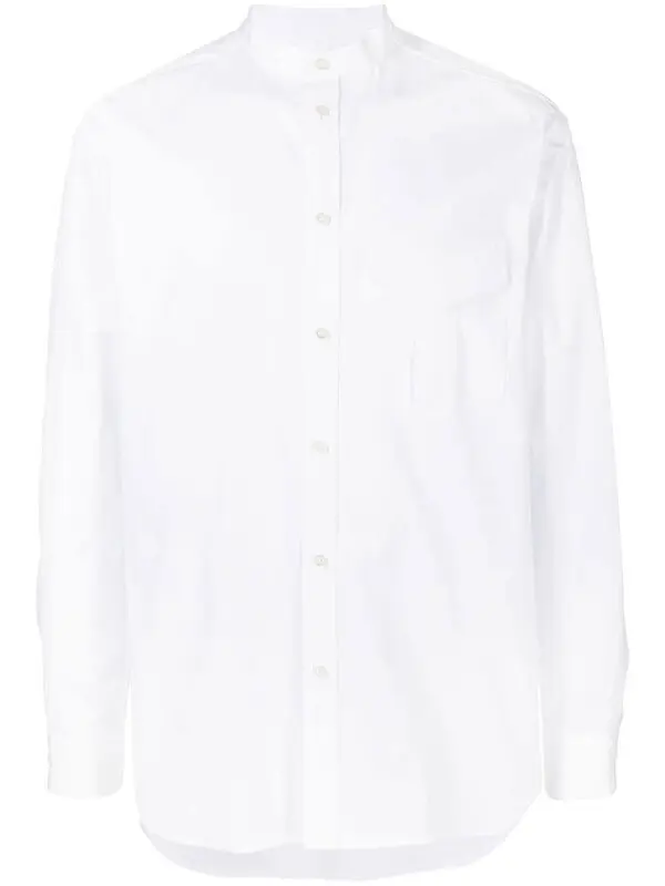 JIL SANDER Stand-collar Cotton Shirt - White