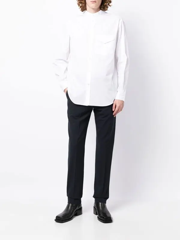 JIL SANDER Stand-collar Cotton Shirt - White