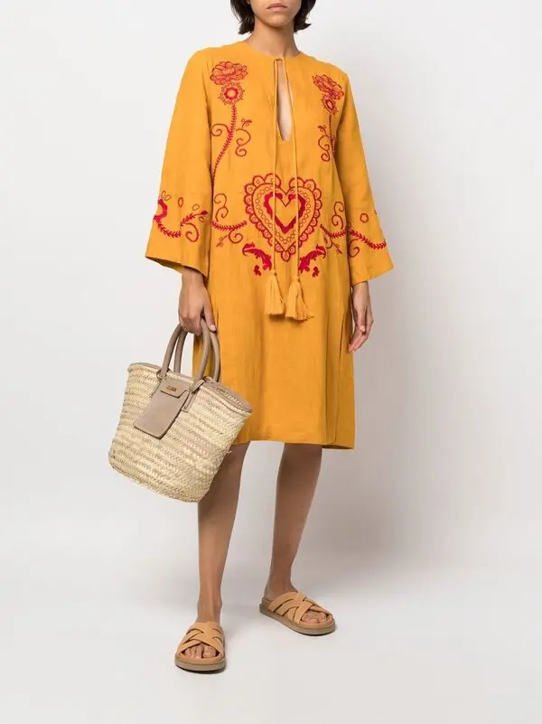 PAULA Embroidered Kaftan Dress