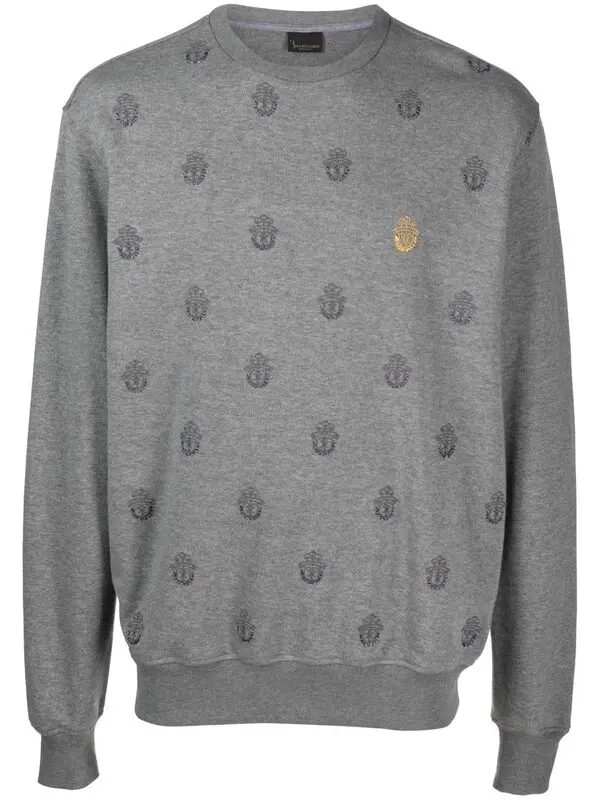 BILLIONAIRE Logo-print Cotton Sweatshirt - Grey