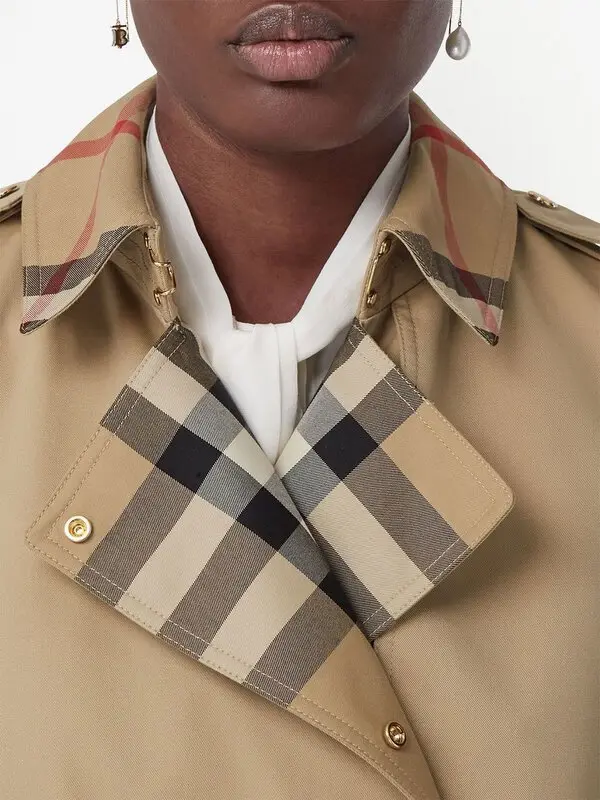 Burberry Check-panel Trench Coat - Neutrals
