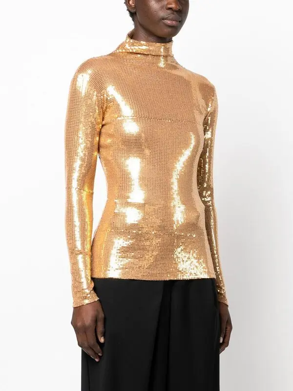 ATU BODY COUTURE Sequinned High-neck Top