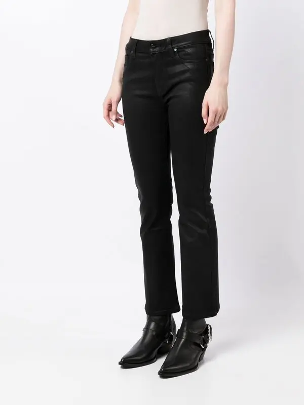 Paige Claudine Coated Flared Jeans - Black