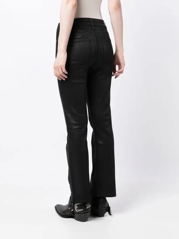 Paige Claudine Coated Flared Jeans - Black