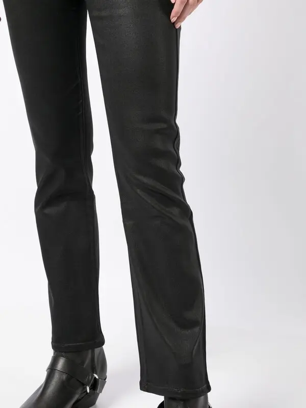 Paige Claudine Coated Flared Jeans - Black