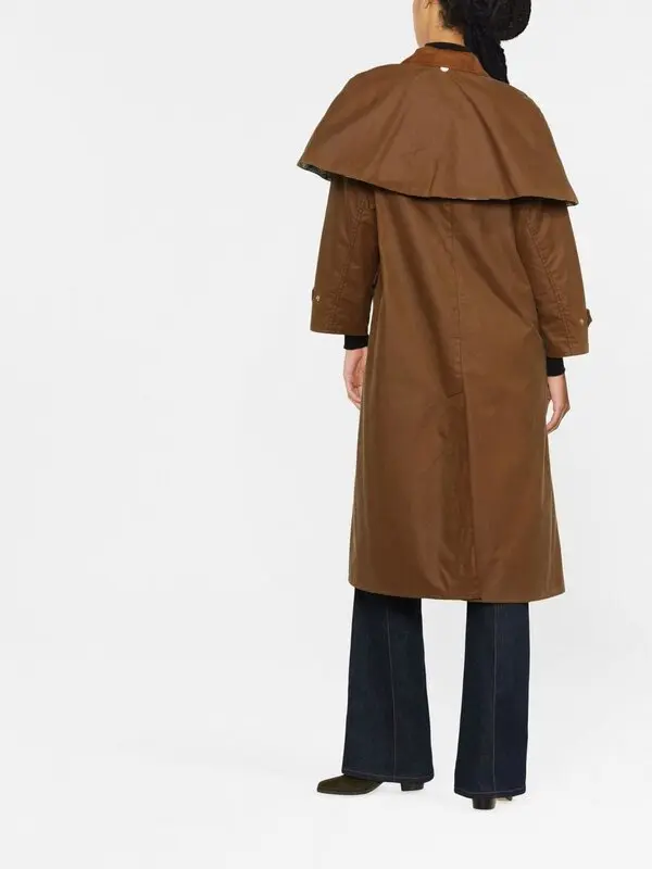 Barbour X Alexa Chung Elizabeth Waxed Trench Coat In Brown - 50