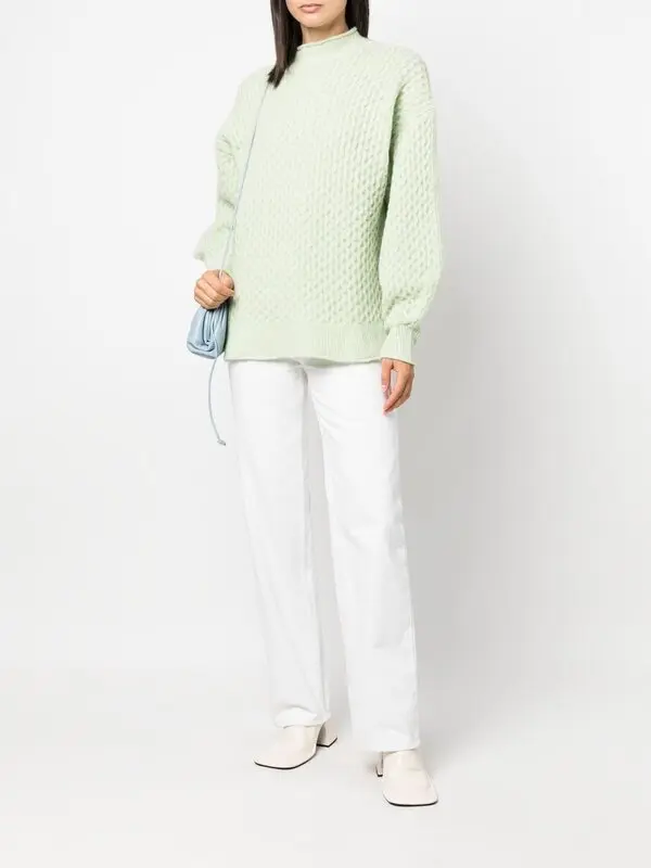 RUS Textured-knit Mock Neck Jumper
