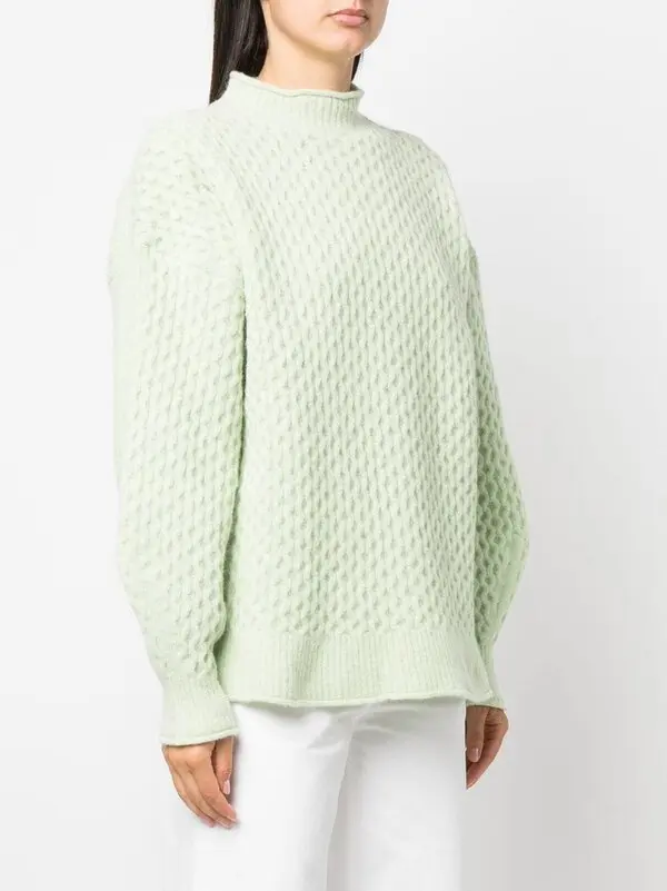 RUS Textured-knit Mock Neck Jumper