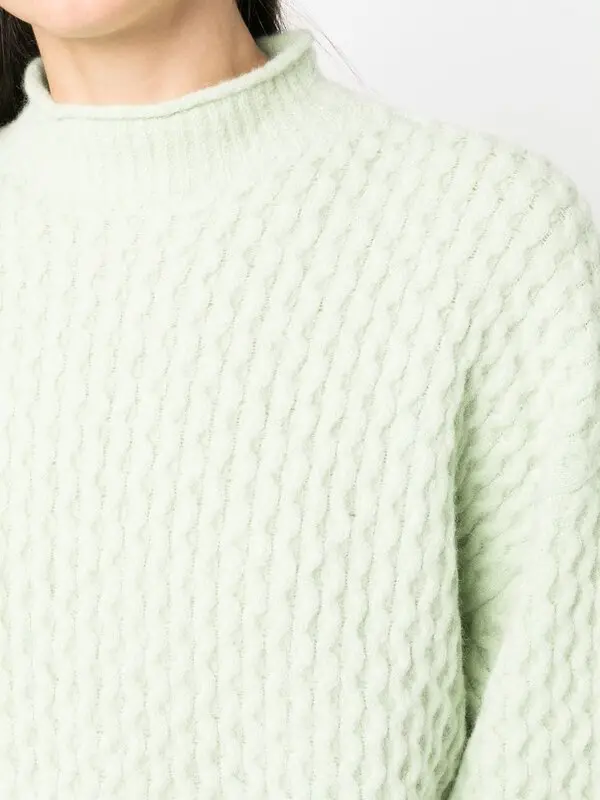 RUS Textured-knit Mock Neck Jumper