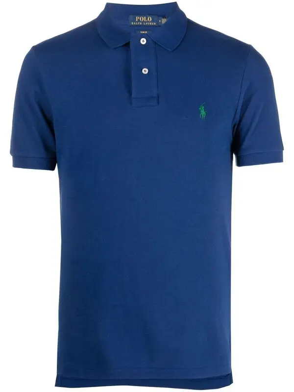 Polo Ralph Lauren Logo-embroidered Cotton Polo Shirt - Blue