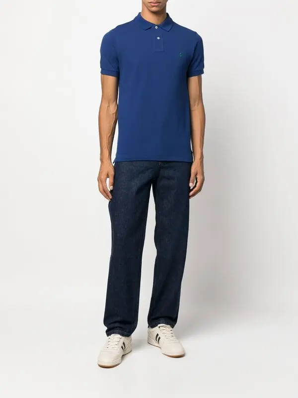 Polo Ralph Lauren Logo-embroidered Cotton Polo Shirt - Blue