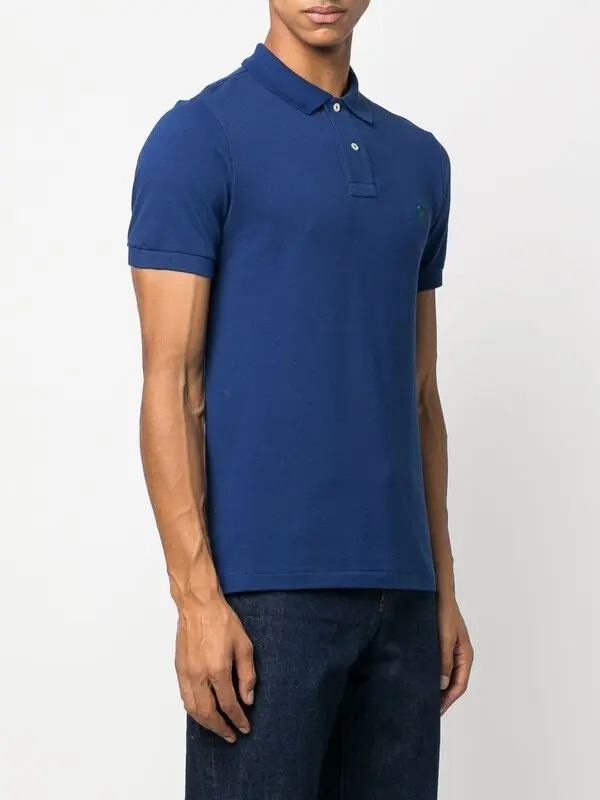 Polo Ralph Lauren Logo-embroidered Cotton Polo Shirt - Blue