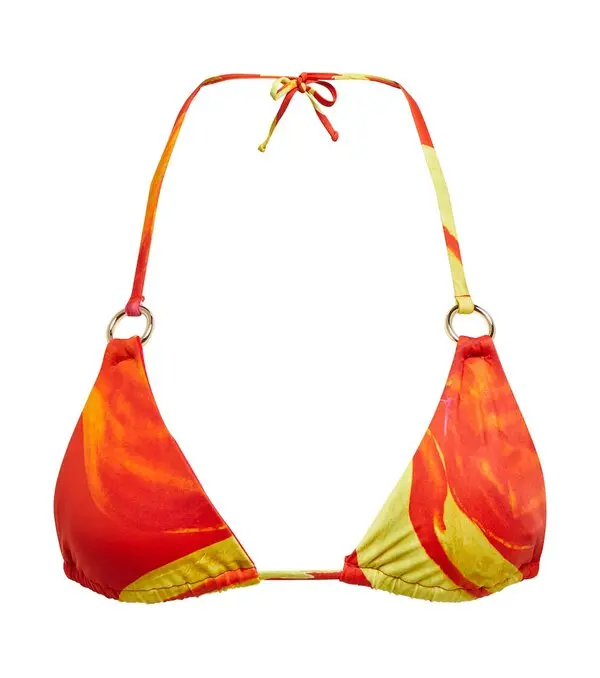 LOUISA BALLOU Mini Ring Bikini Top - Orange
