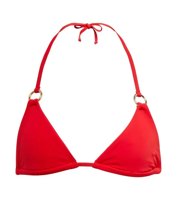 LOUISA BALLOU Mini Ring Bikini Top - Red