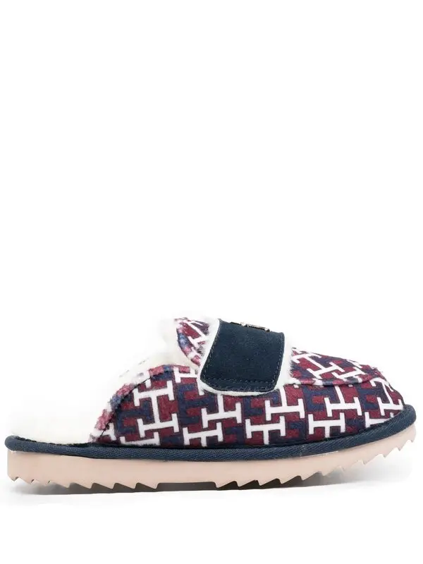 Tommy Hilfiger Logo-plaque Mule Slippers - Red
