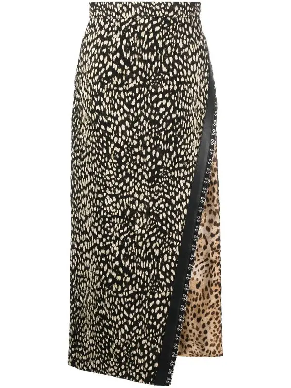 Roberto Cavalli Leopard-print Midi Skirt
