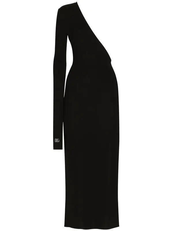 Dolce & Gabbana Detachable-sleeve One-shoulder Midi Dress