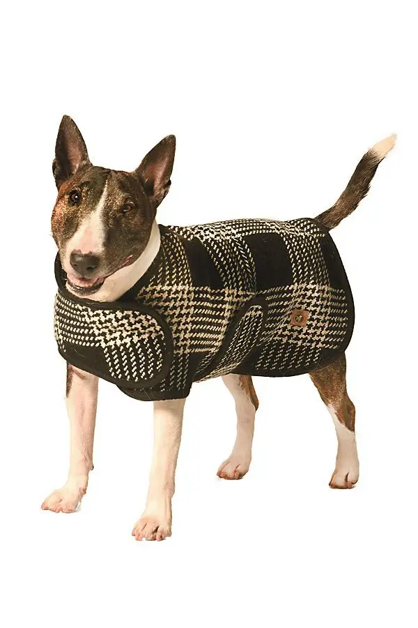 CHILLY DOG Plaid Dog Blanket Coat - Black