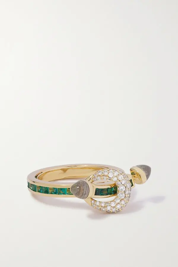 ANANYA Chakra 18-karat Multi-stone Ring - Green
