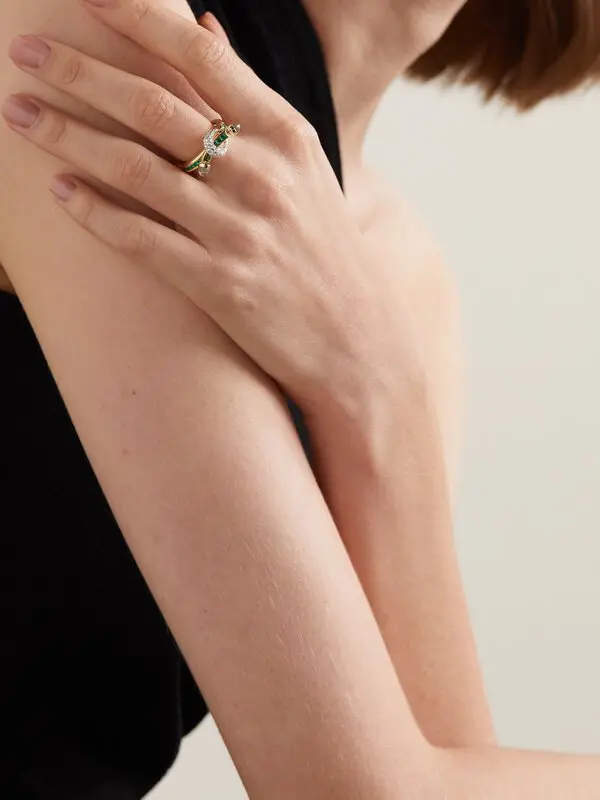 ANANYA Chakra 18-karat Multi-stone Ring - Green
