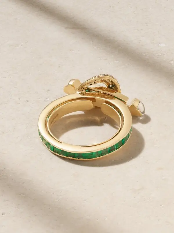 ANANYA Chakra 18-karat Multi-stone Ring - Green