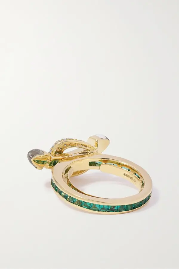 ANANYA Chakra 18-karat Multi-stone Ring - Green