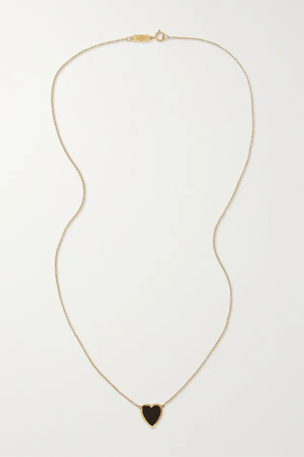 JENNIFER MEYER Mini Heart Onyx Necklace