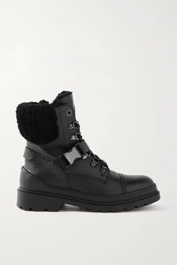 Bogner St. Moritz Buckled Shearling-lined Ankle Boots - Black