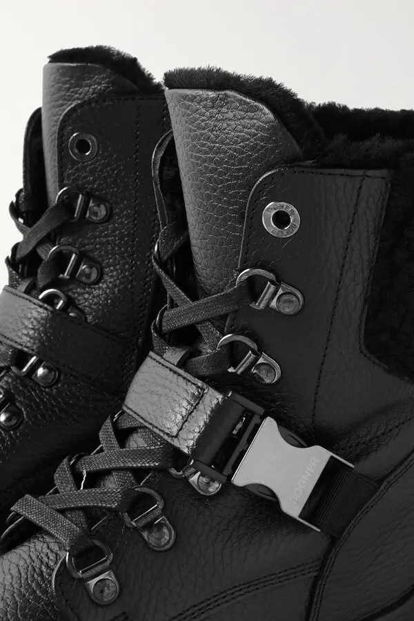 Bogner St. Moritz Buckled Shearling-lined Ankle Boots - Black