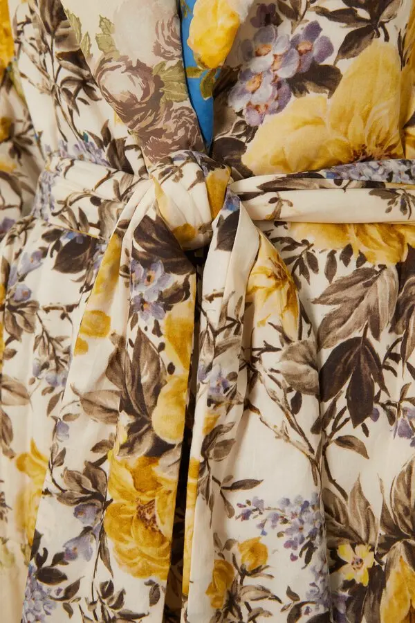 Acne Studios Belted Floral-print Cotton-shell Coat