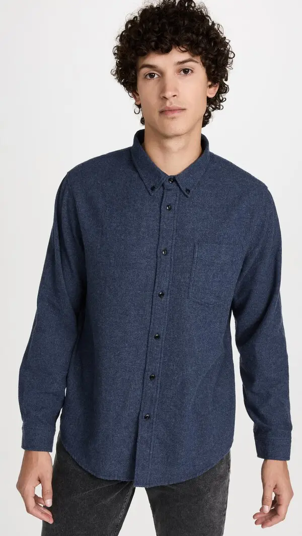 Rails Runson Button Down Shirt - Heather Blue