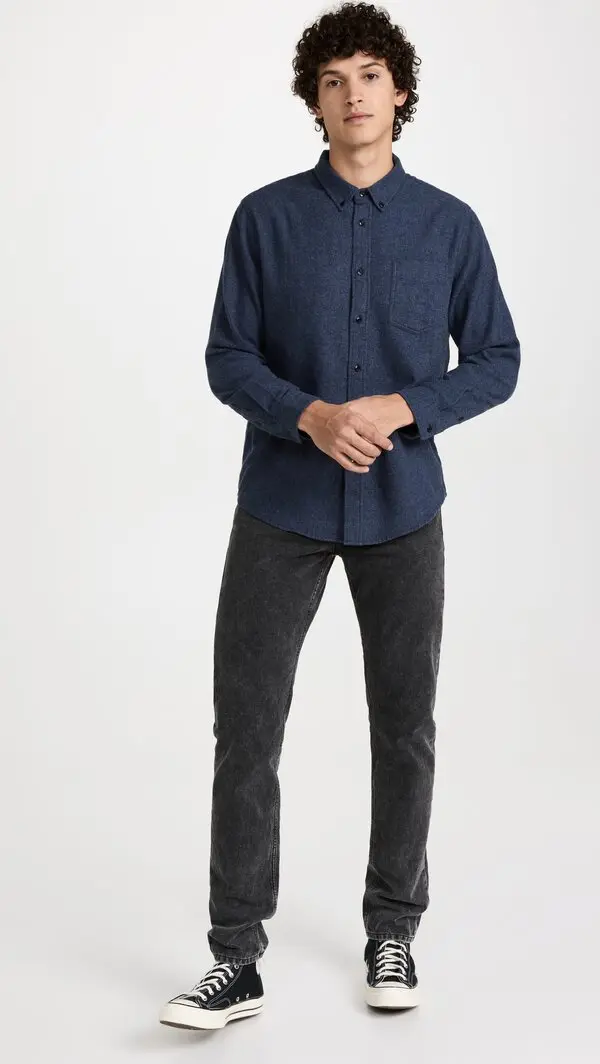 Rails Runson Button Down Shirt - Heather Blue
