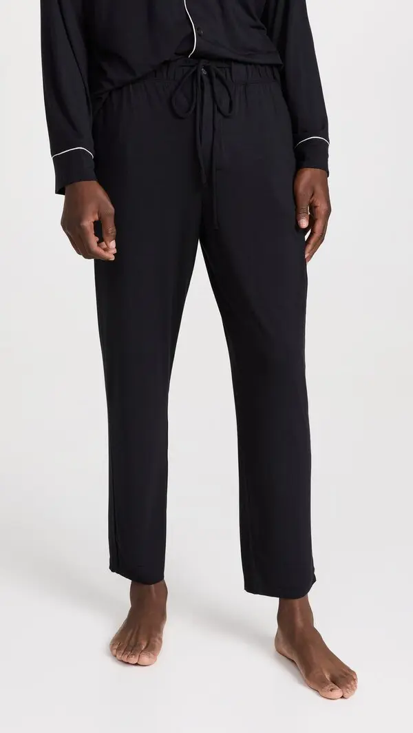 Eberjey William Modal Long Pj Set - Black/ivory