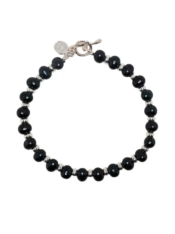 DOWER AND HALL Beaded T-bar Bracelet - Black